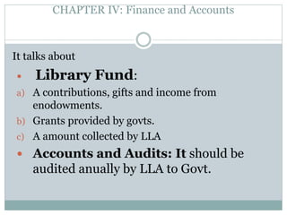 Salient Feature of West Bengal Public Library Act 1979 | PPTX