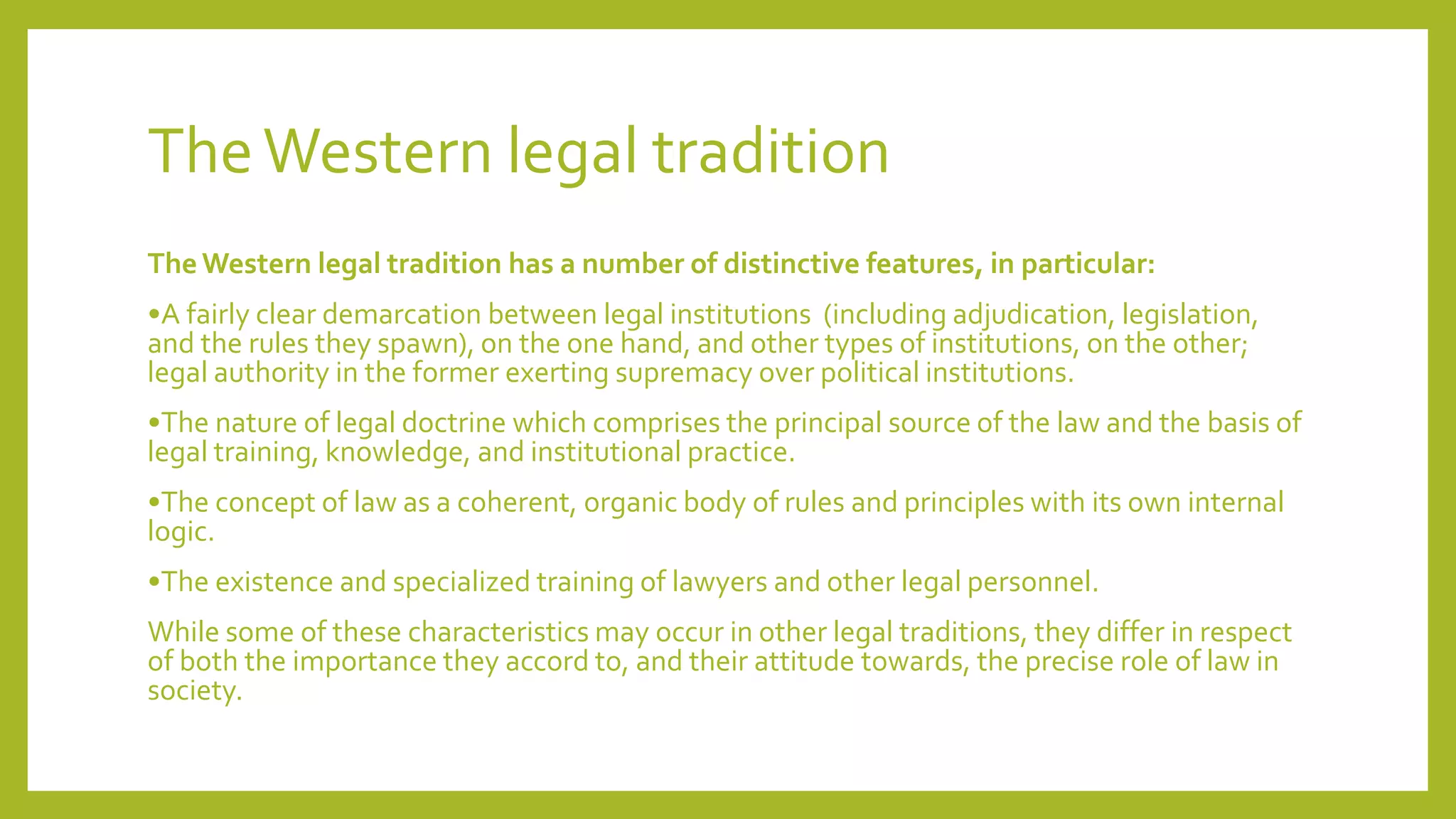 The western legal tradition | PPT