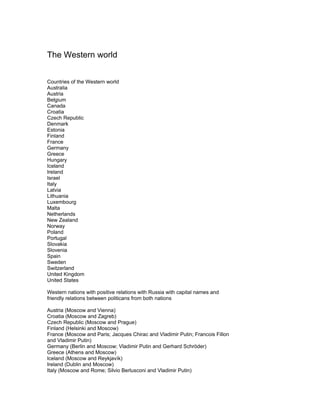 The Western world | RTF