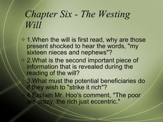 The Westing Game Chapter Questions | PPT