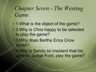 The Westing Game Chapter Questions | PPT