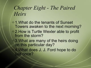 The Westing Game Chapter Questions | PPT
