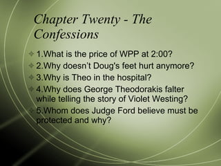 The Westing Game Chapter Questions | PPT