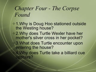 The Westing Game Chapter Questions | PPT