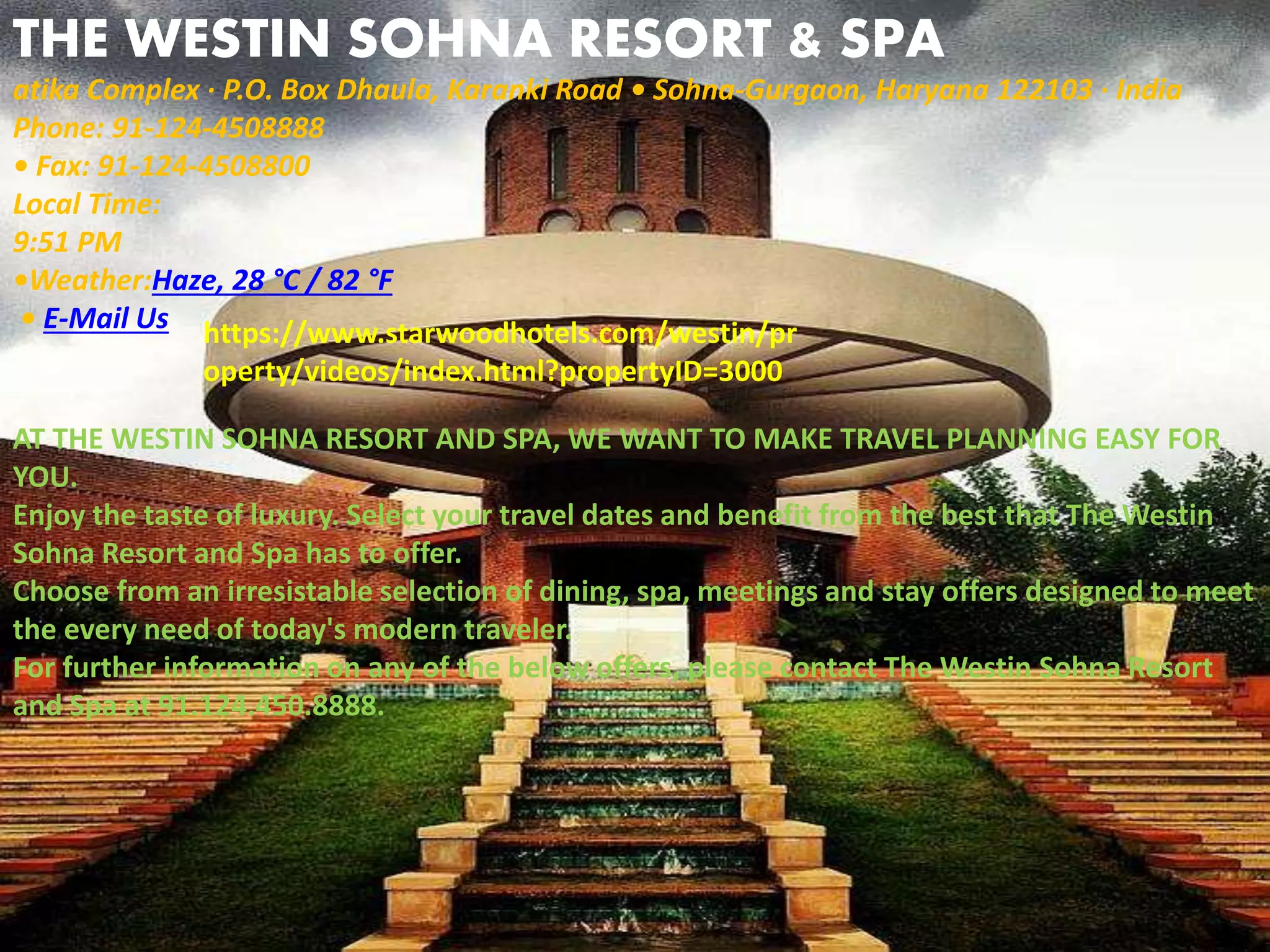 The westin sohna resort & spa by preeti gusain | PPTX