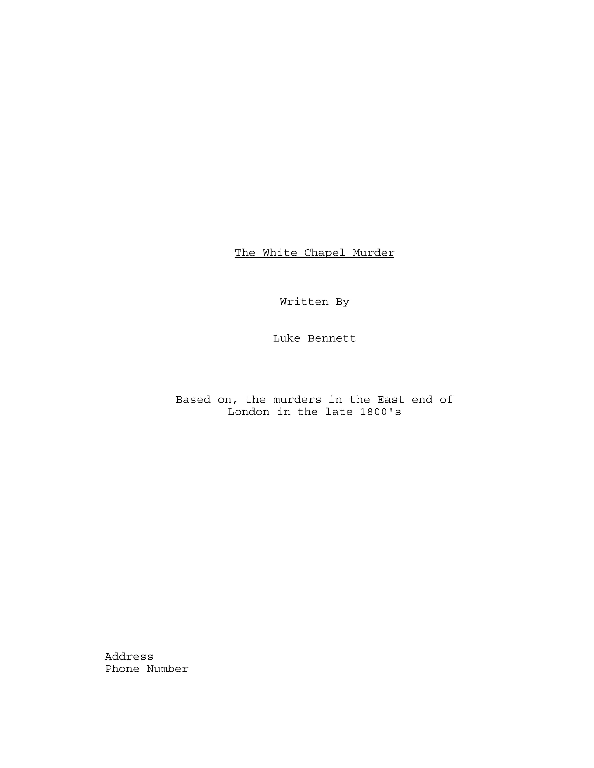 The white chapel murder script | PDF