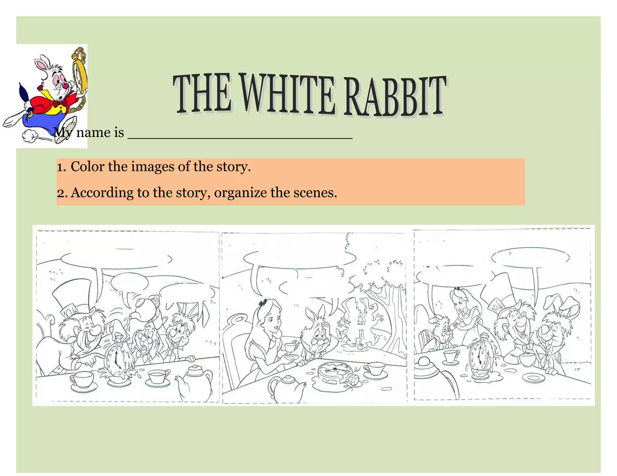 The white rabbit story activity | DOC