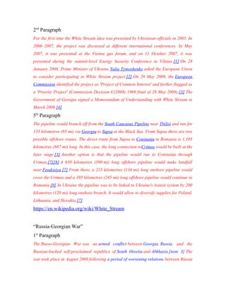 The White Stream Pipeline and the Russo-Georgian War of 2008 | DOC ...