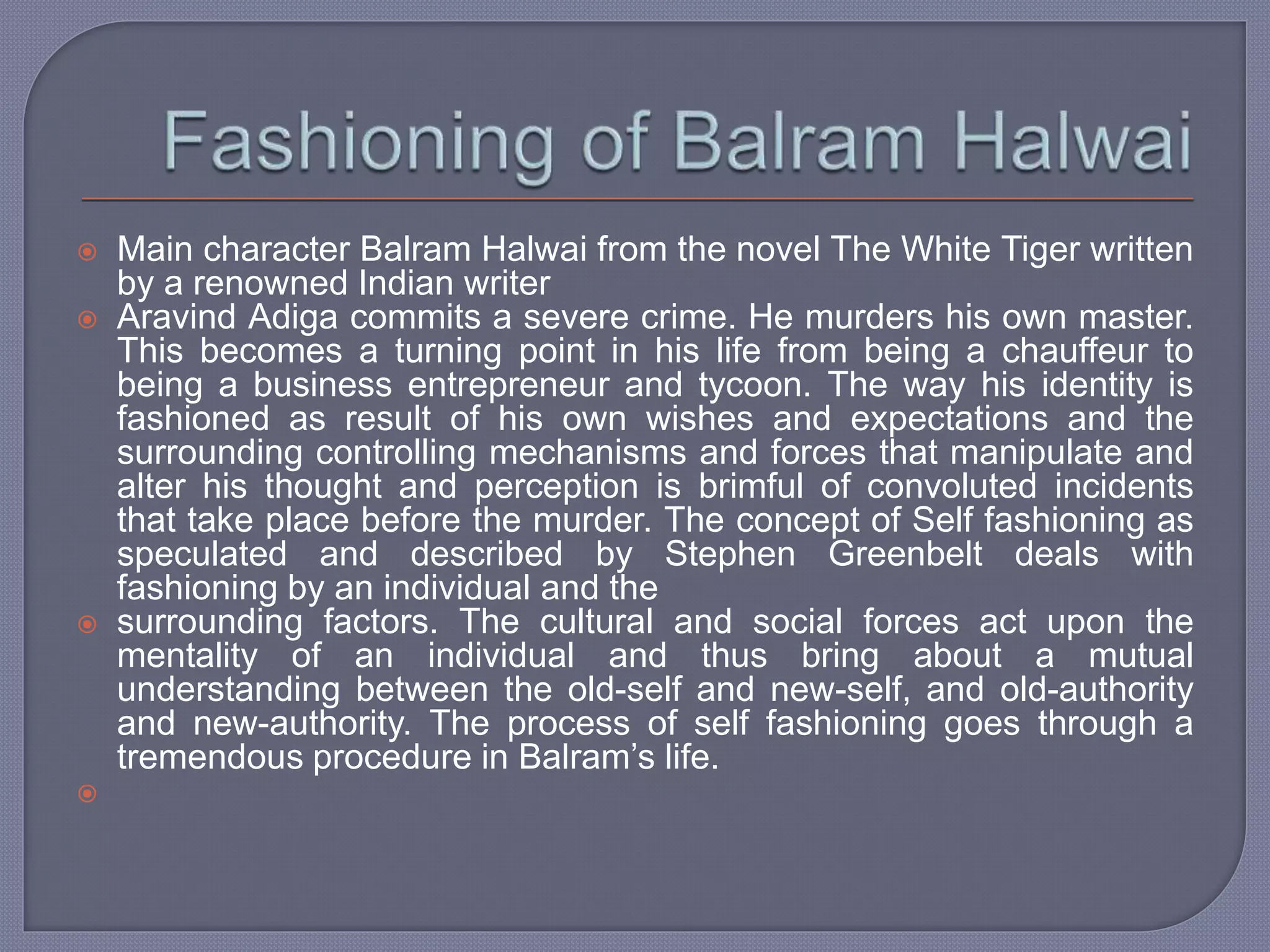 The White Tiger | PPTX