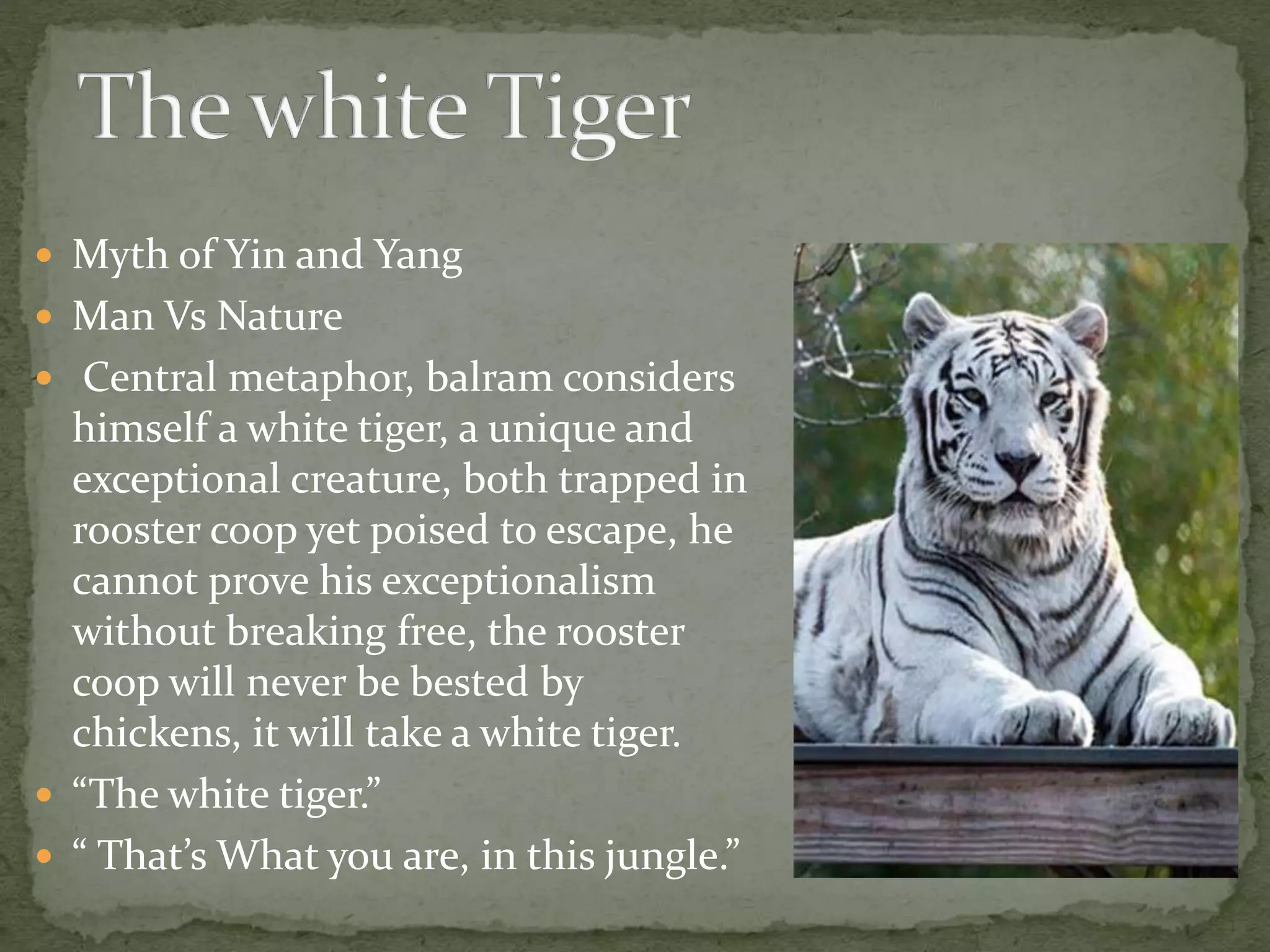 symbolism in The white tiger | PPTX