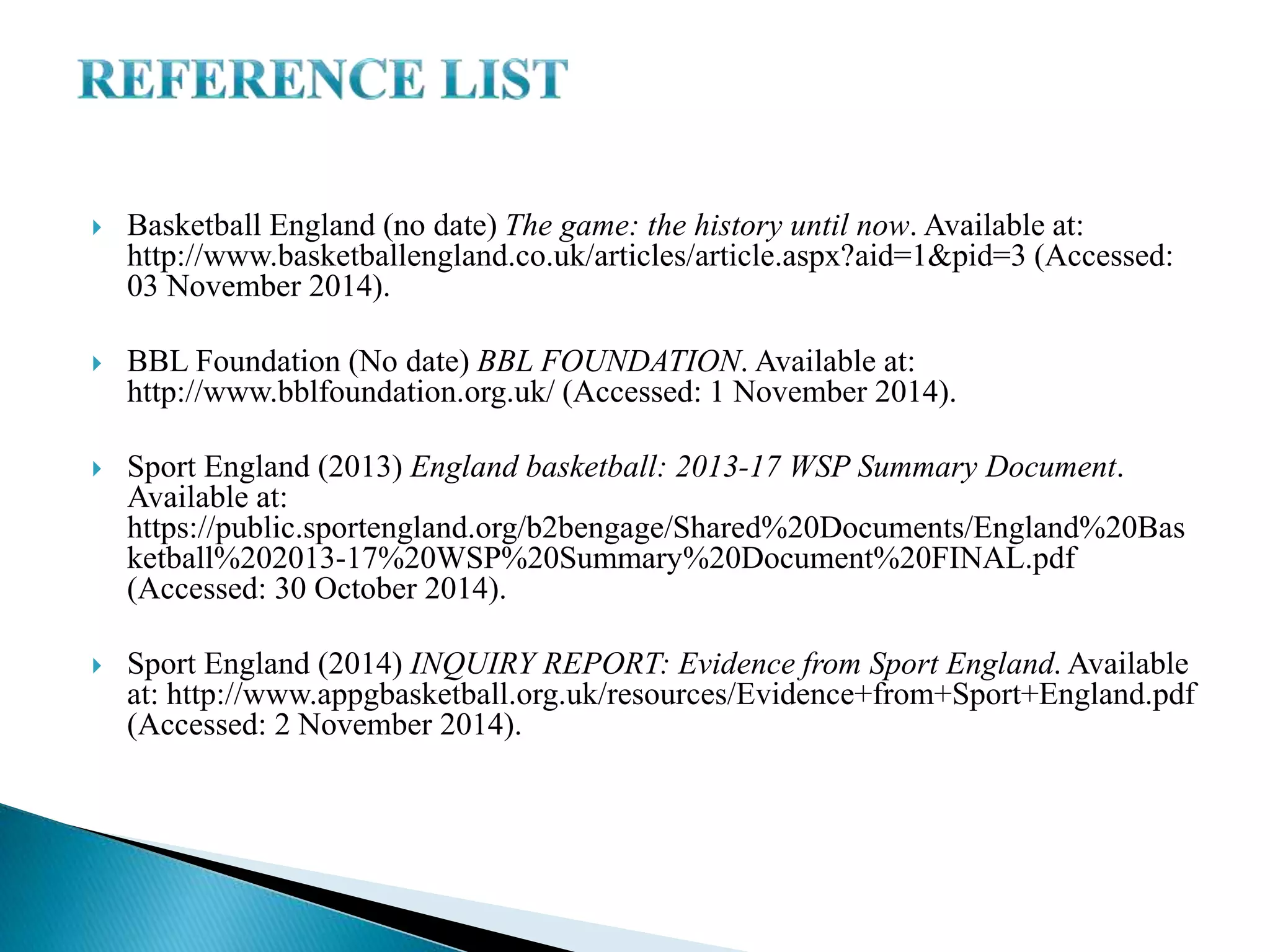 The whole sport plan (England basketball) | PPTX