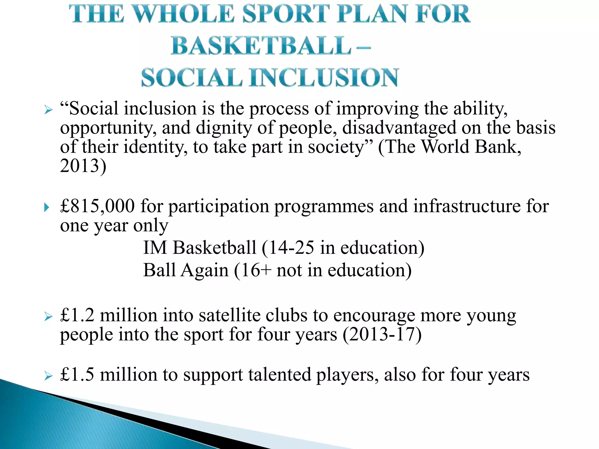 The whole sport plan (England basketball) | PPTX