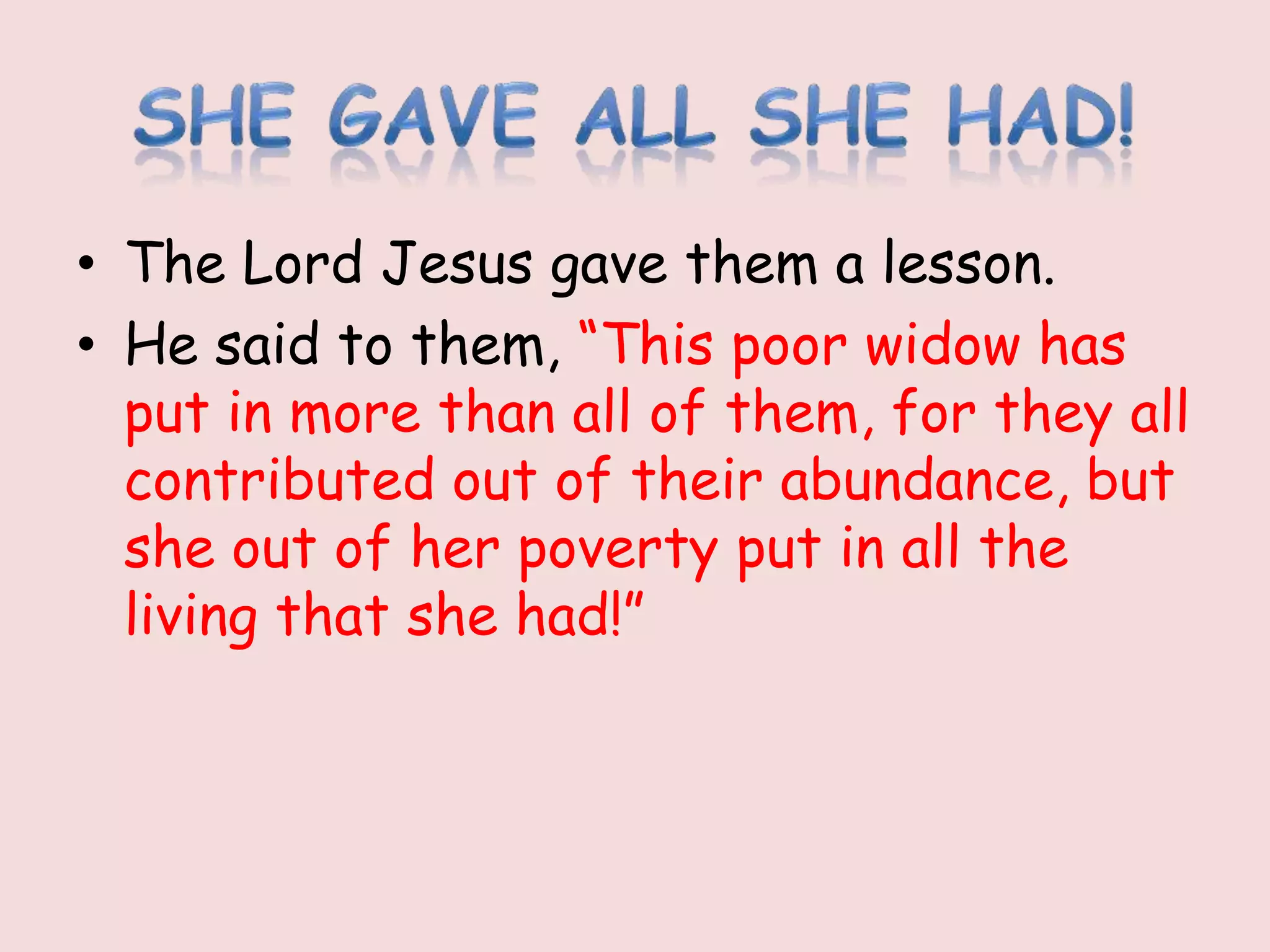 The Widow’S Two Coins | PPTX