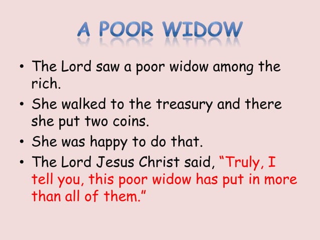 The Widow’S Two Coins | PPTX