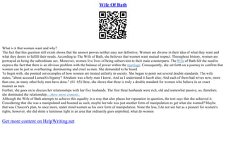 The Wife Of Bath | PDF