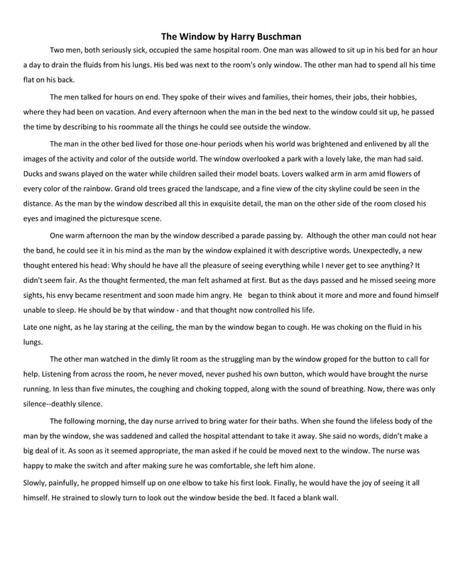 The window by harry buschman | PDF