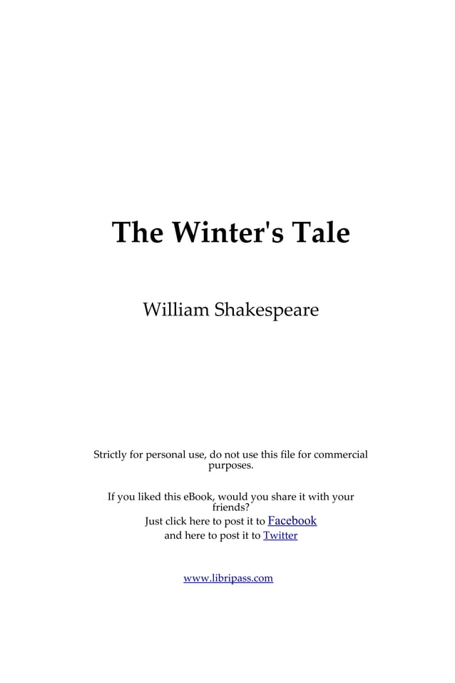 The winters tale - william shakespeare - ebook | PDF