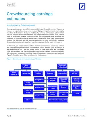 Deutsche Bank Quantitative Strategies Research: The Wisdom Of Crowds ...