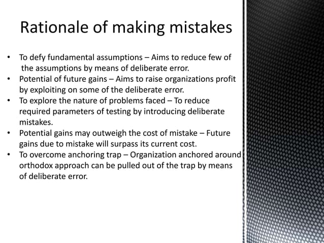 The wisdom of deliberate mistakes | PPT