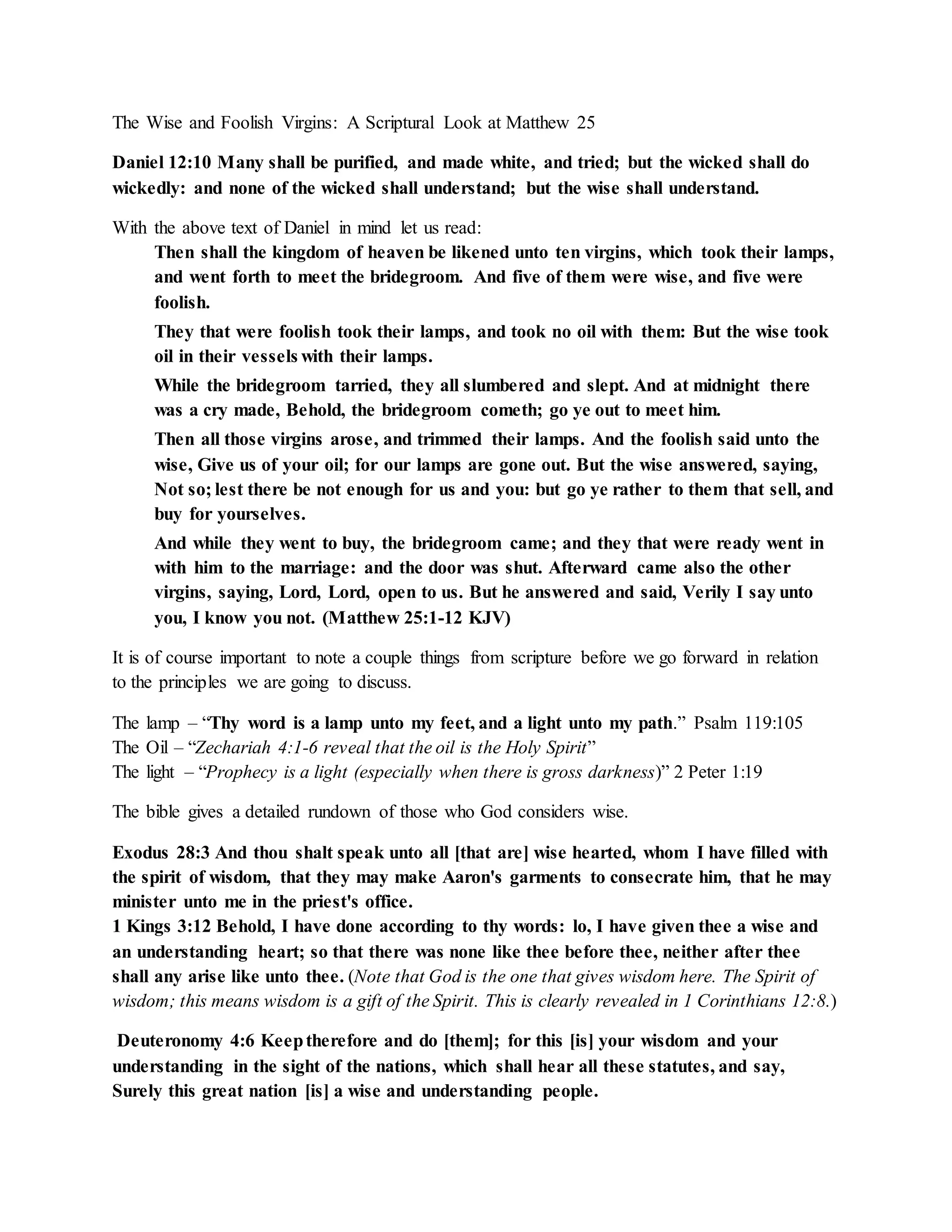 The wise and foolish virgins | DOCX