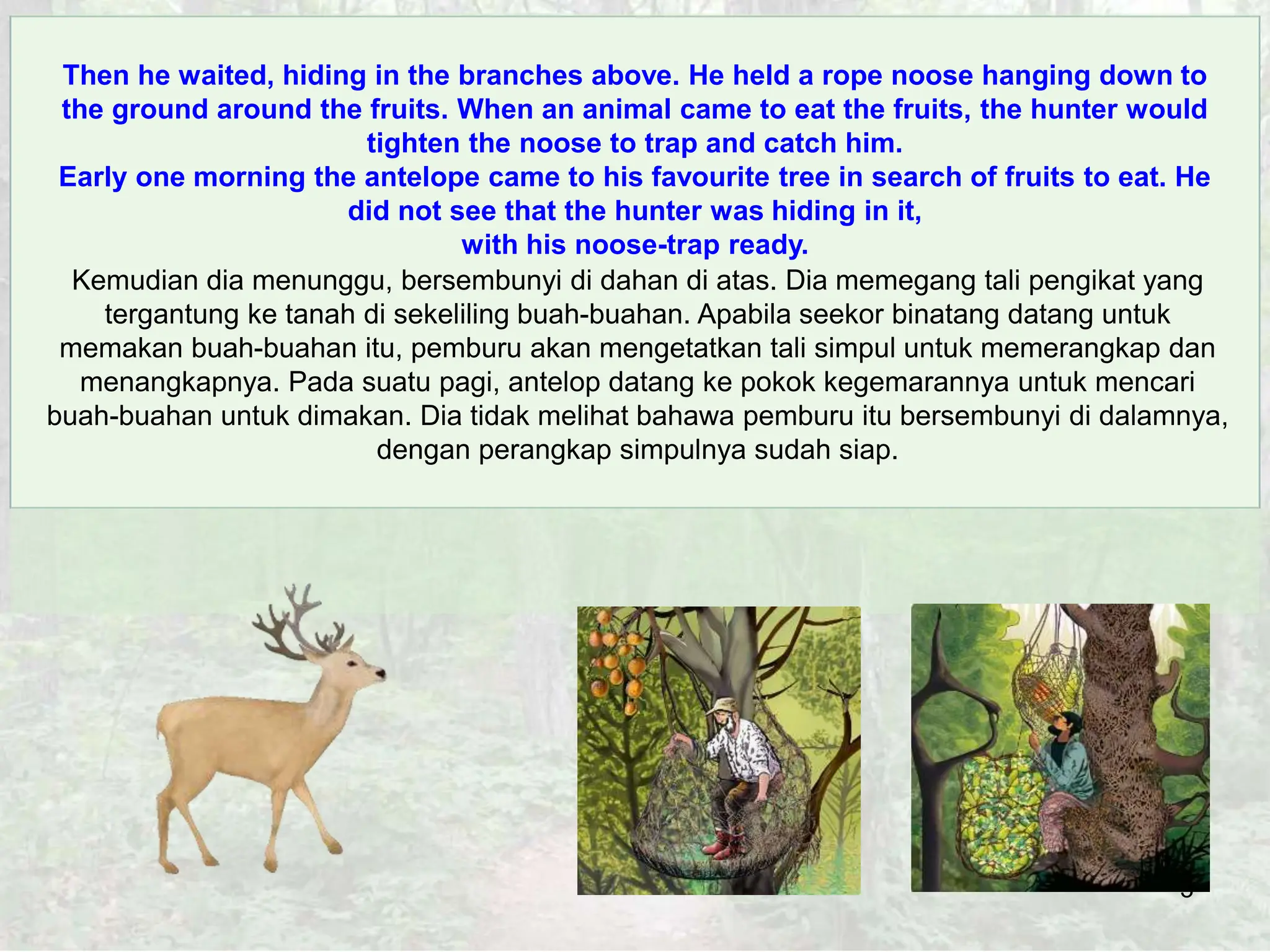 The Wise Antelope and The Hunter ~ A Moral Story (Eng. & Malay).pptx