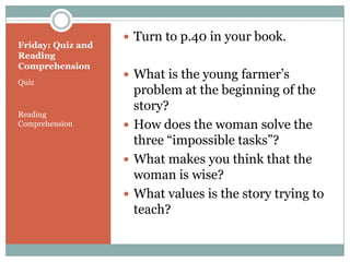 The Wise Old Woman | PPTX | Hobbies & Interests