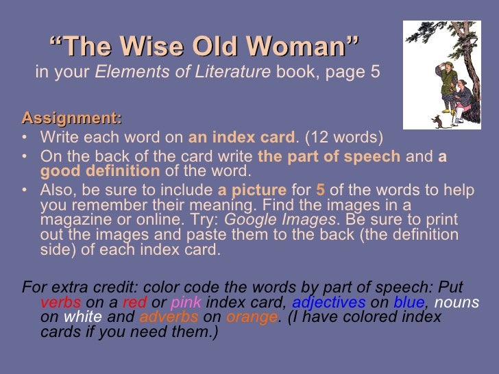 The Wise Old Woman Vocabulary the-wise-old-woman-vocabulary