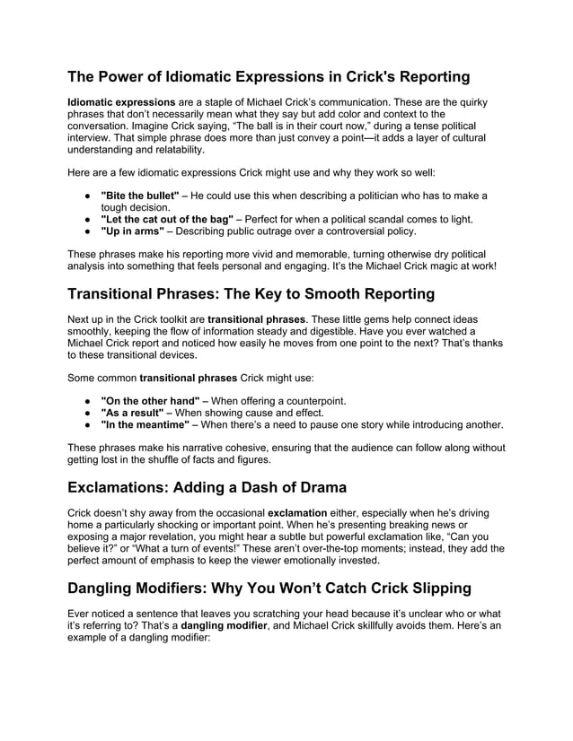 The Wit and Wisdom of Michael Crick_ A Masterclass in Idiomatic ...