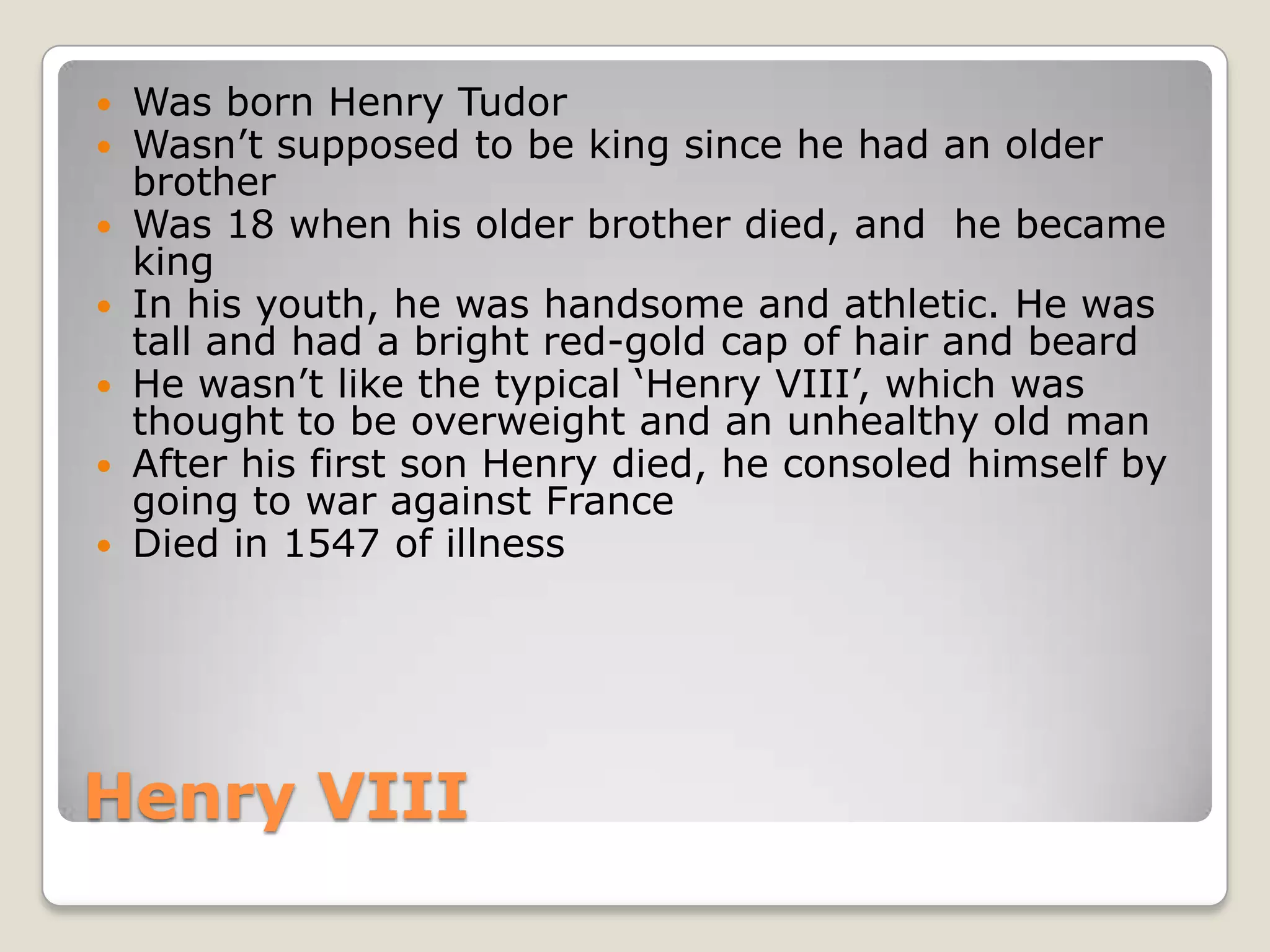 The Wives Of Henry Viii | PPTX