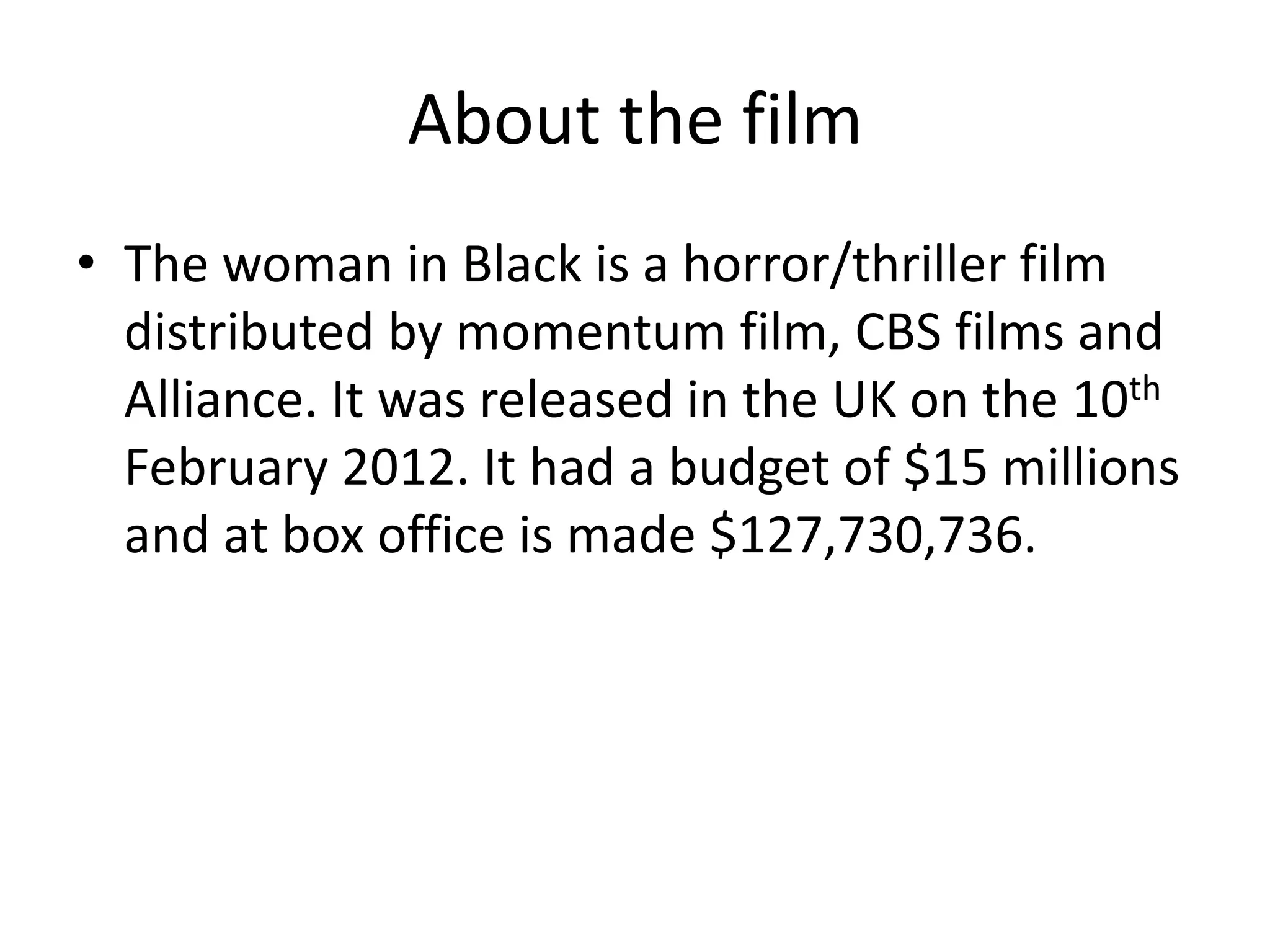 The woman in black - analysis | PPTX