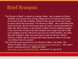 The woman in black codes and conventions research | PDF