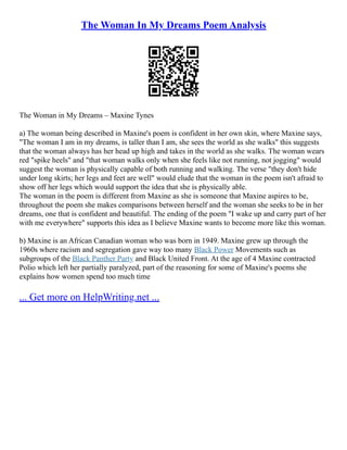 The Woman In My Dreams Poem Analysis | PDF