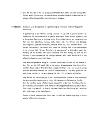 The Woman Speaks to the Man Who Has Employed Her Son - Analysis | DOCX