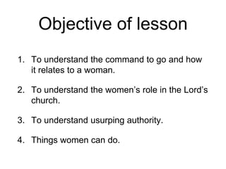 The Women's Role in the church | PPTX