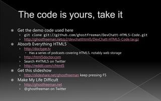 DevChatt: The Wonderful World Of Html5 | PPTX