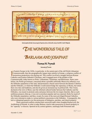 The Wonderous Tale of Barlaam and Josaphat | PDF