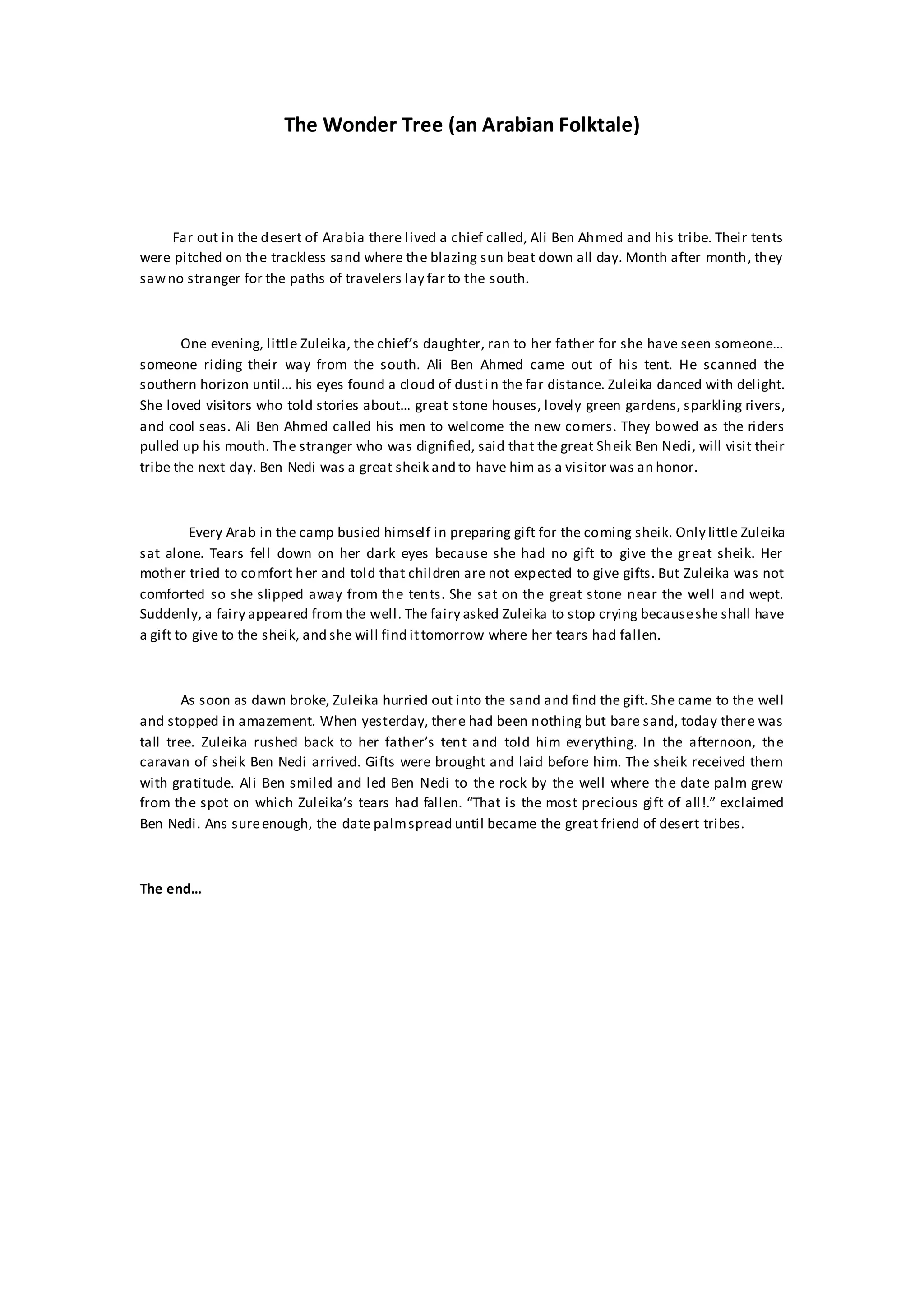 The wonder tree | DOCX