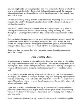 The woodworking industry | PDF | Woodworking | Arts and Crafts