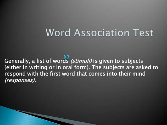 The word association test | PPTX | Mental Health | Diseases and Conditions