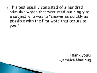 The word association test | PPTX