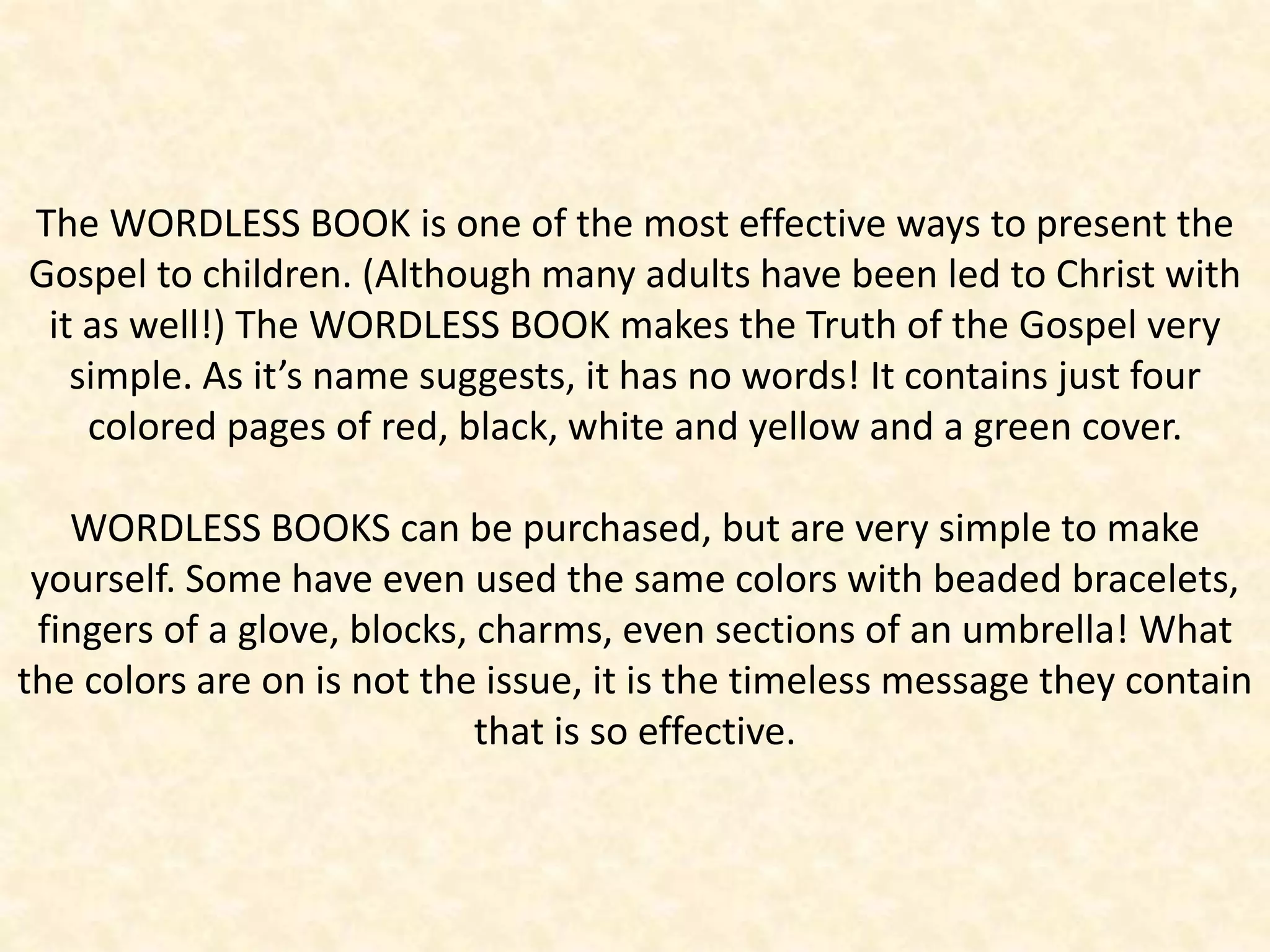 The Wordless Book | PPTX