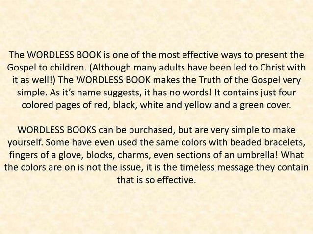 The Wordless Book | PPTX