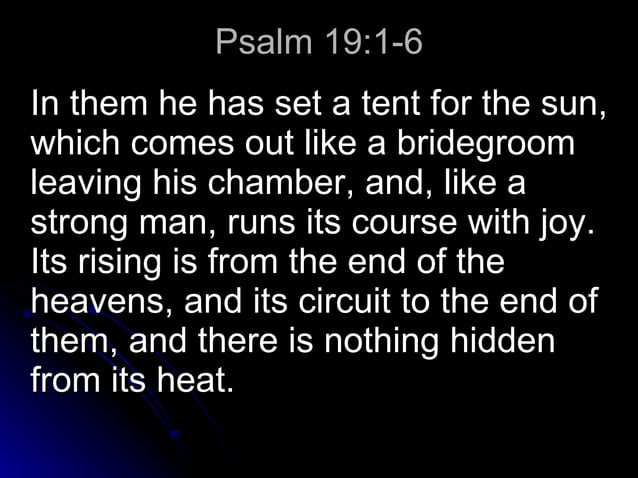 Can You Know God? Yes, according to Psalm 19 | PPT