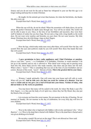 The Word of God about what defiles a man, what enters or what comes out ...