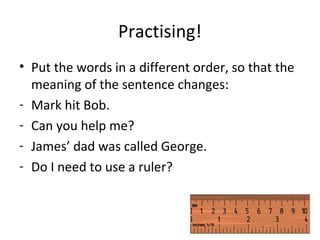 The word order of sentences | PPT