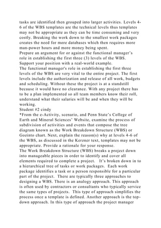 The Work Breakdown StructureAwork breakdown structure (WBS) brea.docx