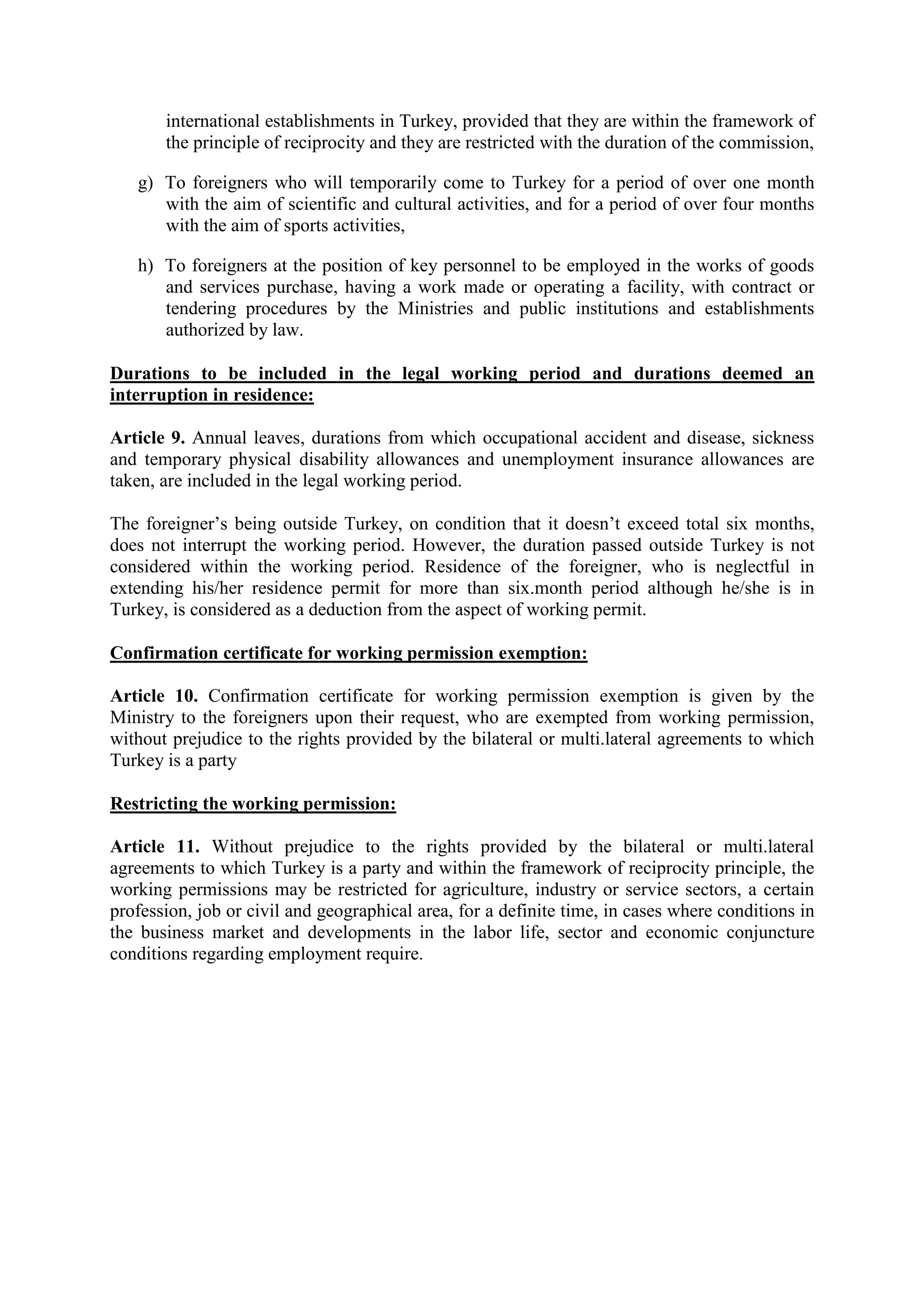 The Work Permit for Foreigners Law No. 4817 ENG | PDF