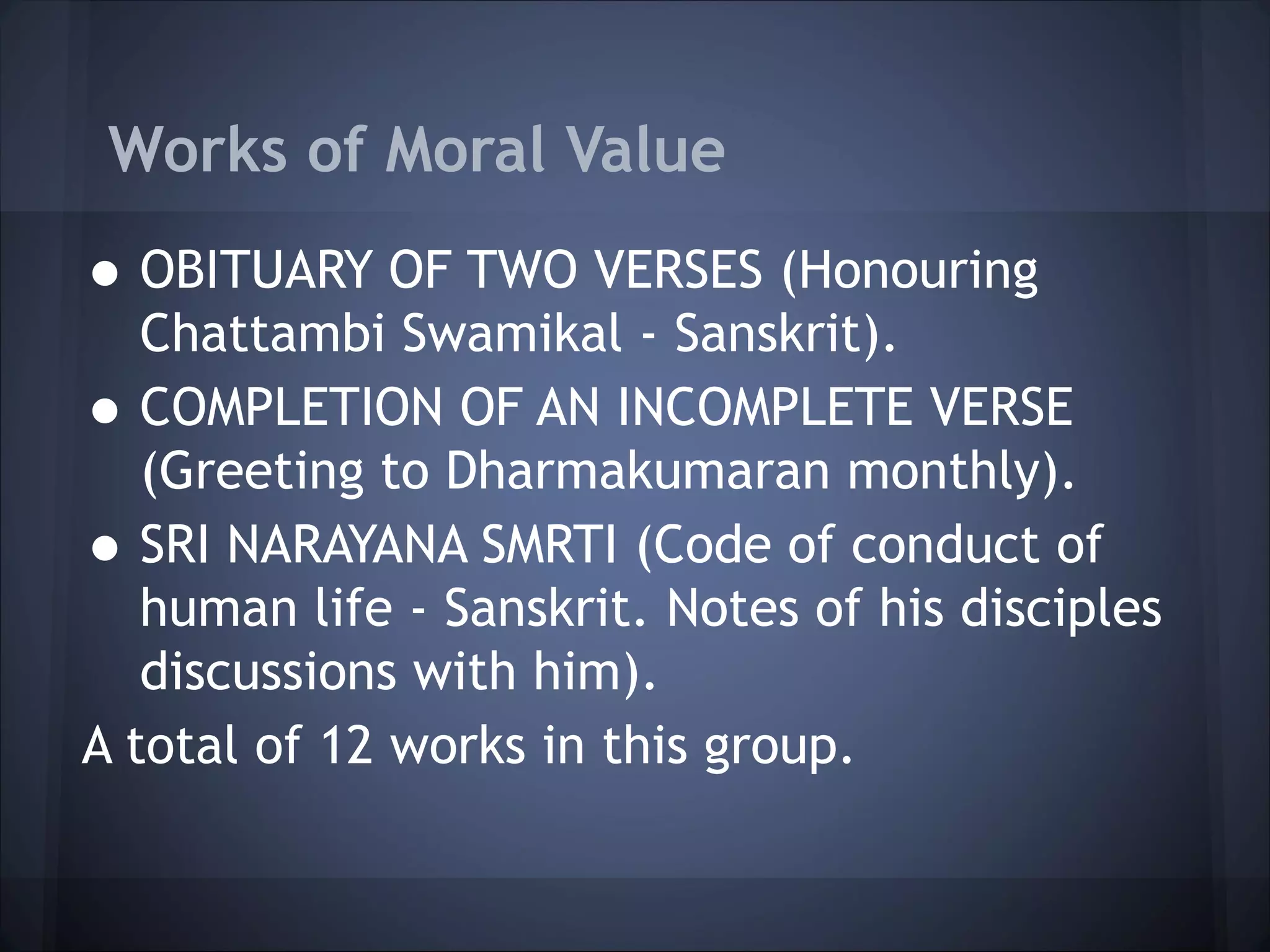 The Works of Narayana Guru | PPT