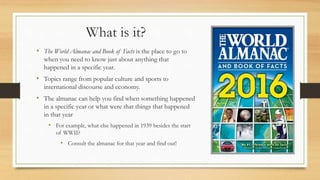 The world almanac – instructional presentation | PPTX