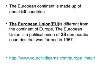 The world and the european continent | PPT